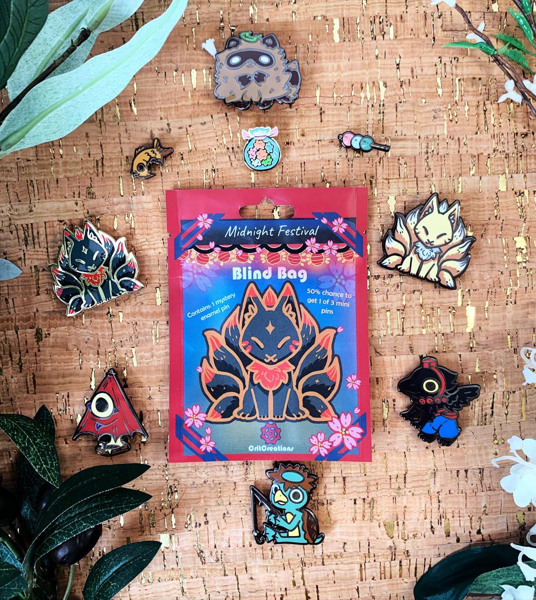 Yokai Mystery Hard Enamel Pins | Midnight Festival Blind Bags - Etsy
