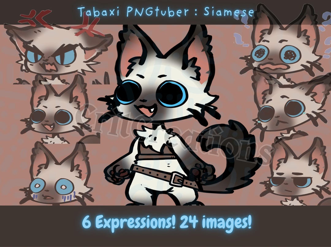 Cat Pngtuber Avatar: Tabaxi Siamese | Veadotube Mini | Dnd | Roleplay ...