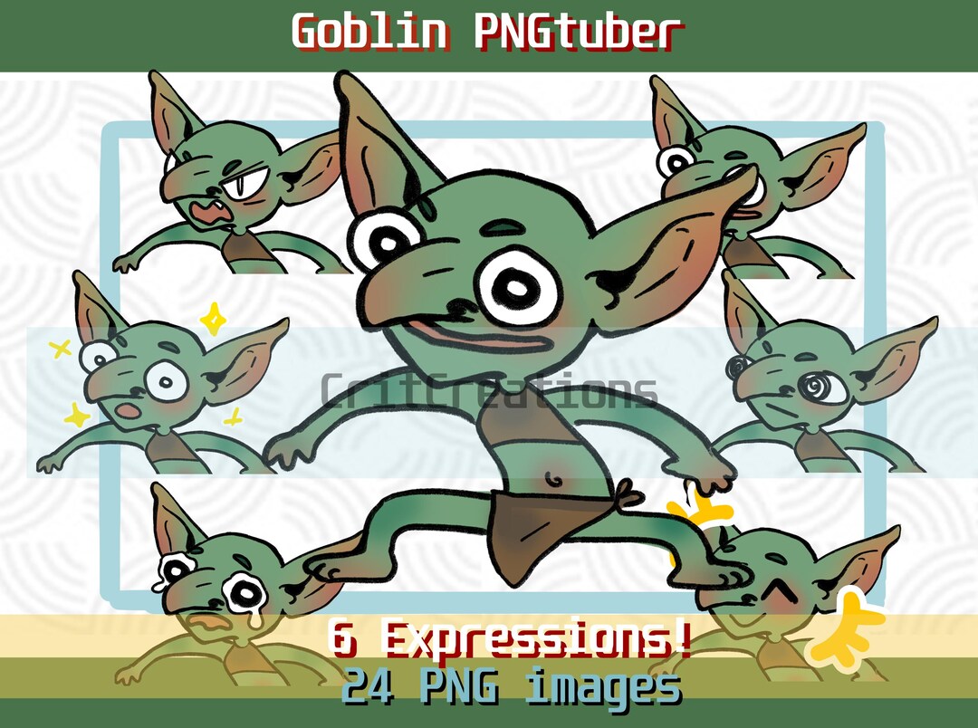 Goblin Pngtuber Avatar | Veadotube Mini | Voice-activated Animated | 6 ...