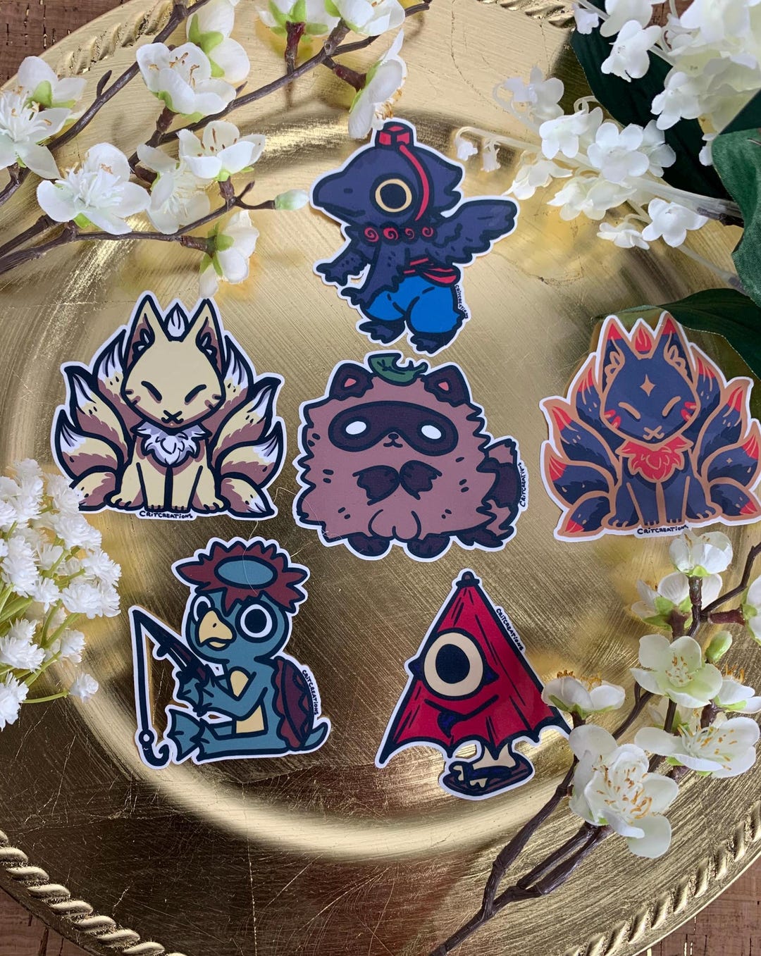 Midnight Festival | Japanese Yokai Vinyl Stickers | Kitsune | Kappa ...