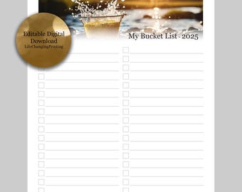 2025 Bucket List Digital Download - Etsy UK