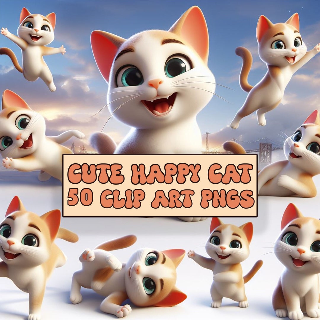 50 Cute Happy Cat Png Kitten Clipart Happy Cat Clipart Cat Lover Tshirt ...