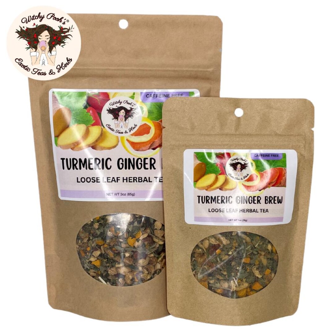 Witchy Pooh's Turmeric Ginger Brew Tea - Loose Leaf Herbal Tea ...