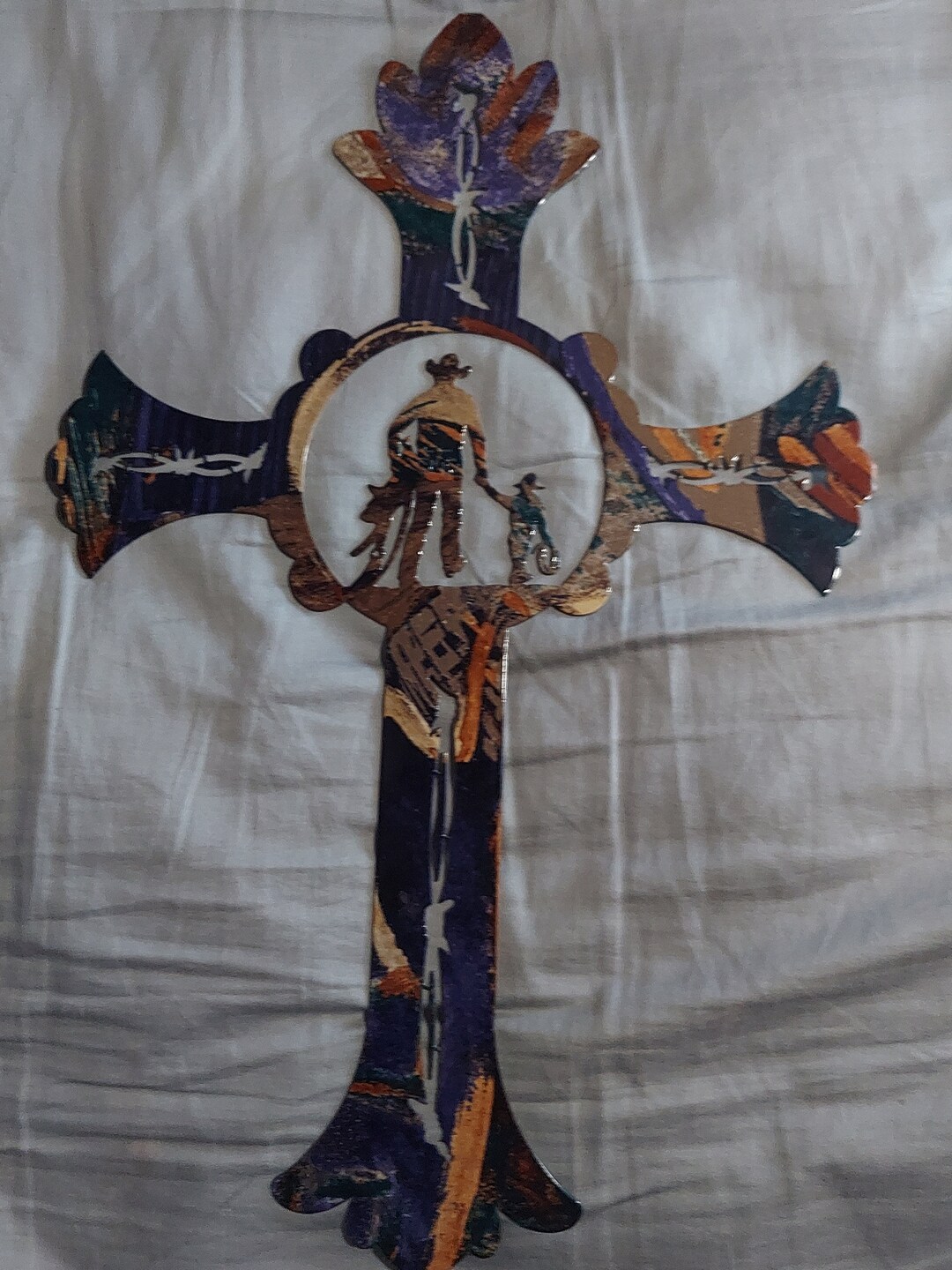 Cowboy Cross Vintage Wall Hanging Embrace the Spirit of the - Etsy