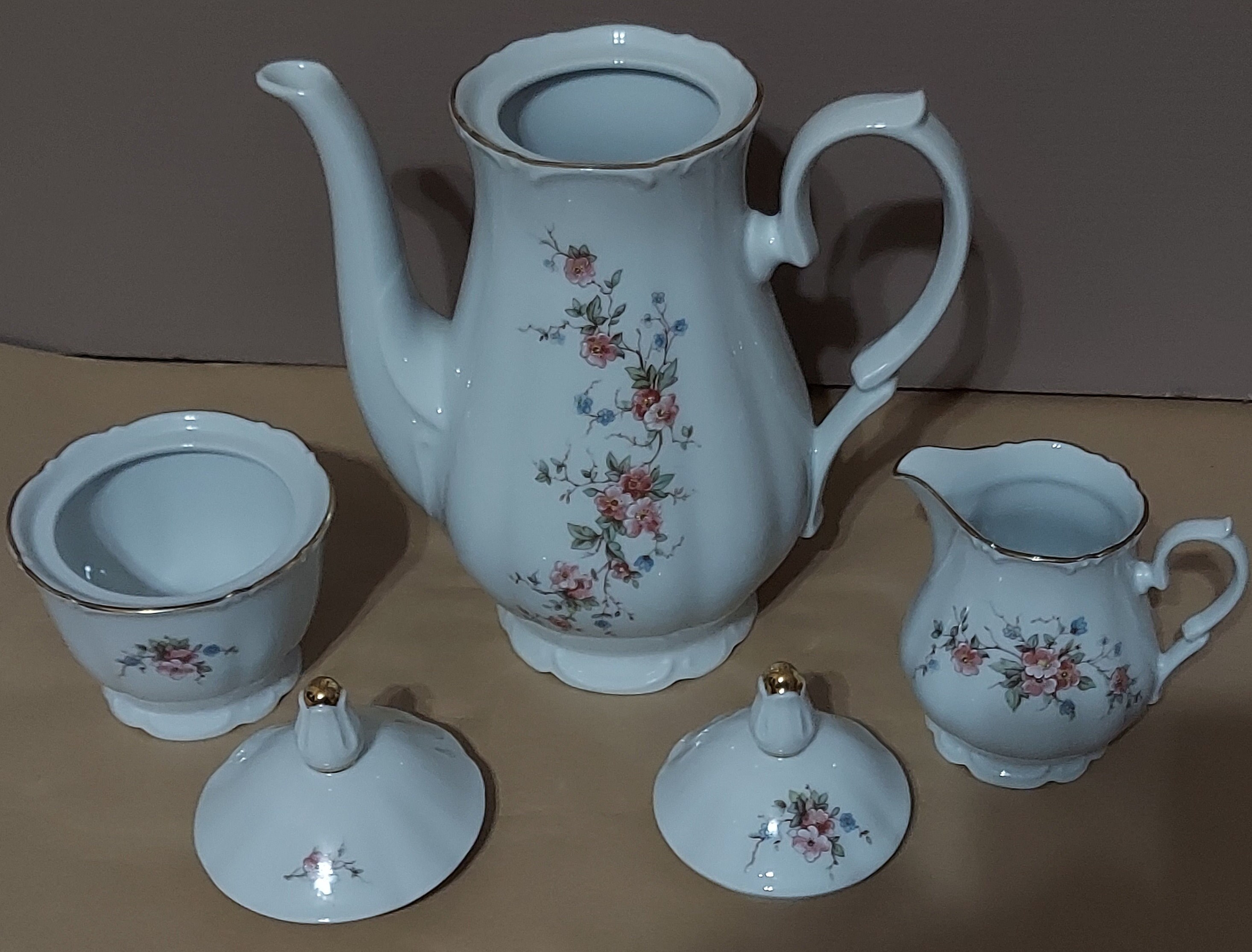 German Tea Set Vintage Bavaria West German Tea Set Floral Design With ...