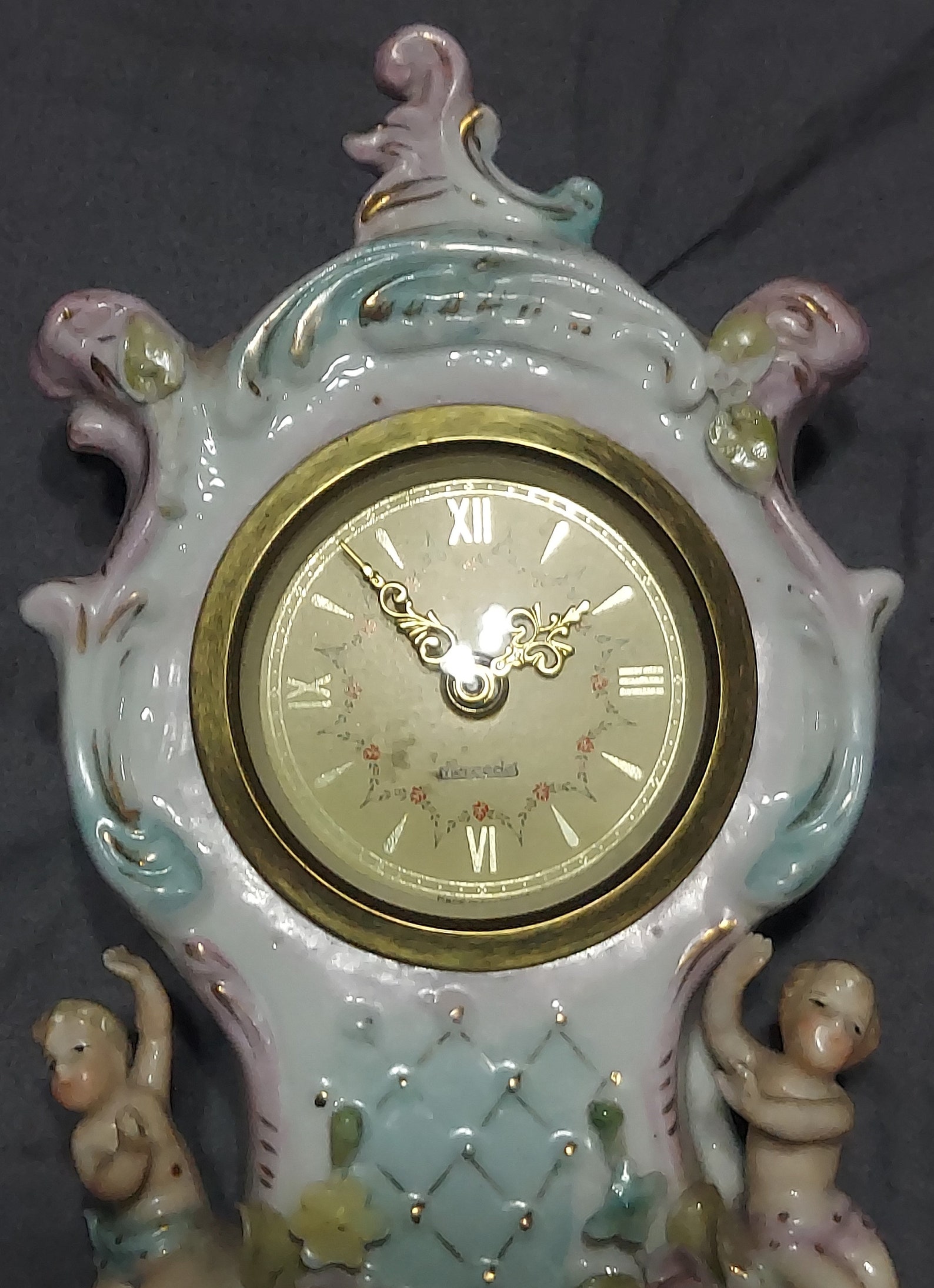 Rare West German Porcelain Mercedes Clock Vintage 1970s Capodimonte ...