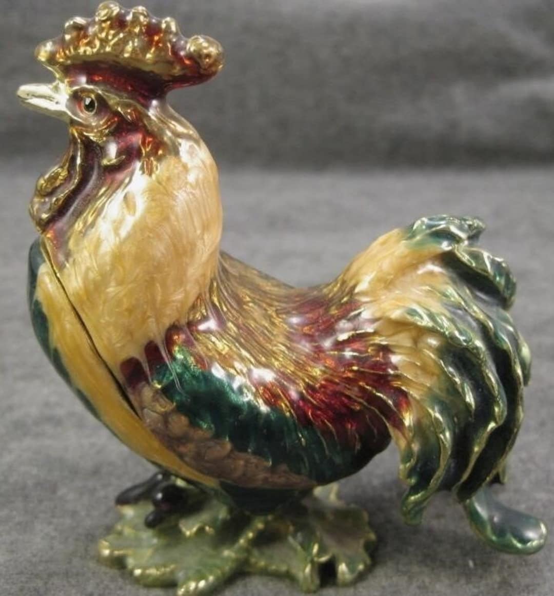 Rooster Vintage Solid Brass Rooster Trinket Box Exquisite Craftsmanship ...
