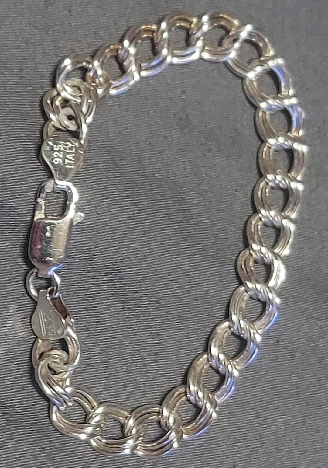 Vintage Sterling Silver Link Bracelet Made in Italy Classic Italian ...