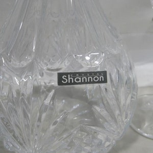 Shannon Crystal Wine Decanter & 4 Matching Goblets - Etsy