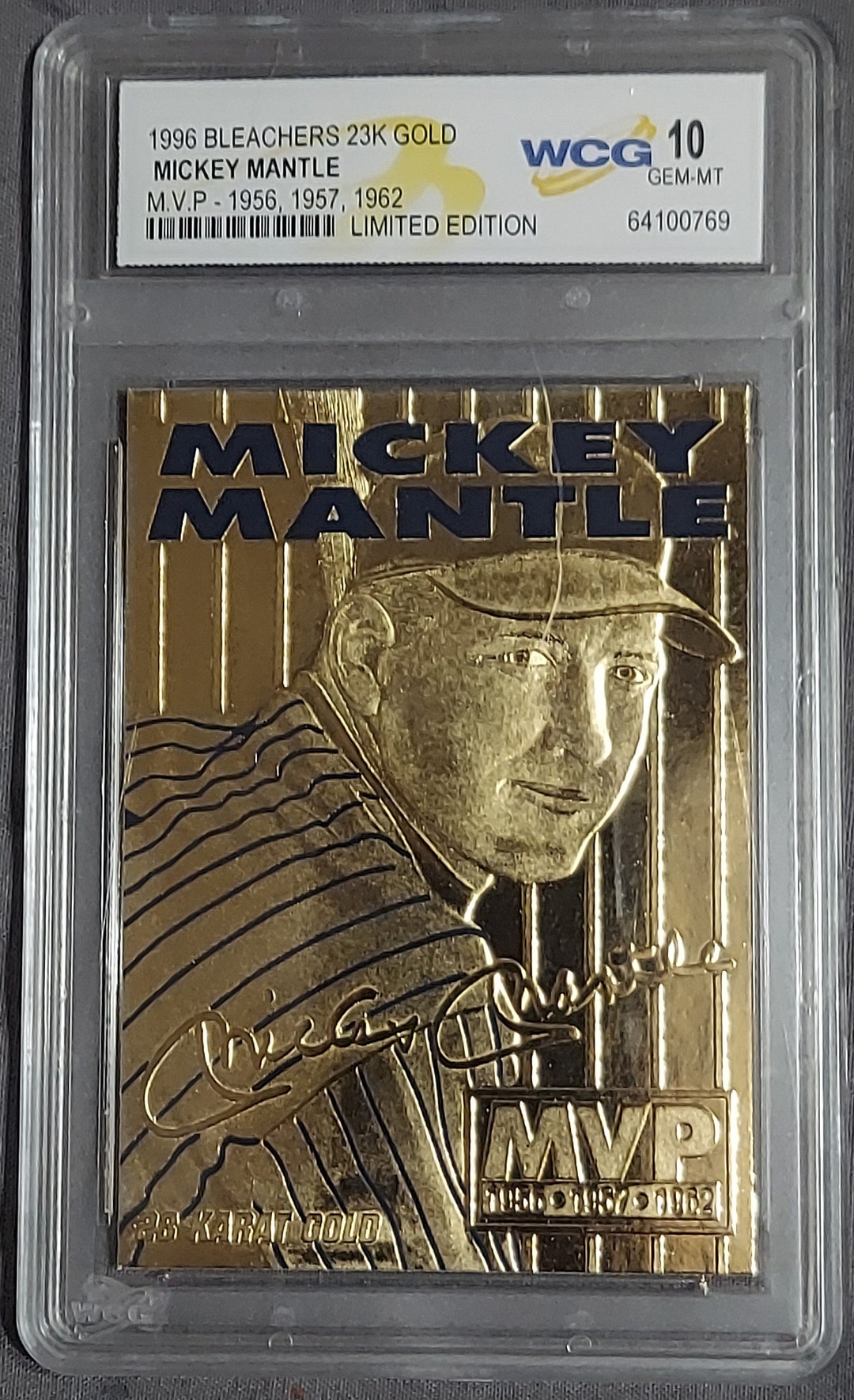 Vintage 1996 Bleachers 23K Gold Mickey Mantle MVP 1956, 1957, 1962 ...
