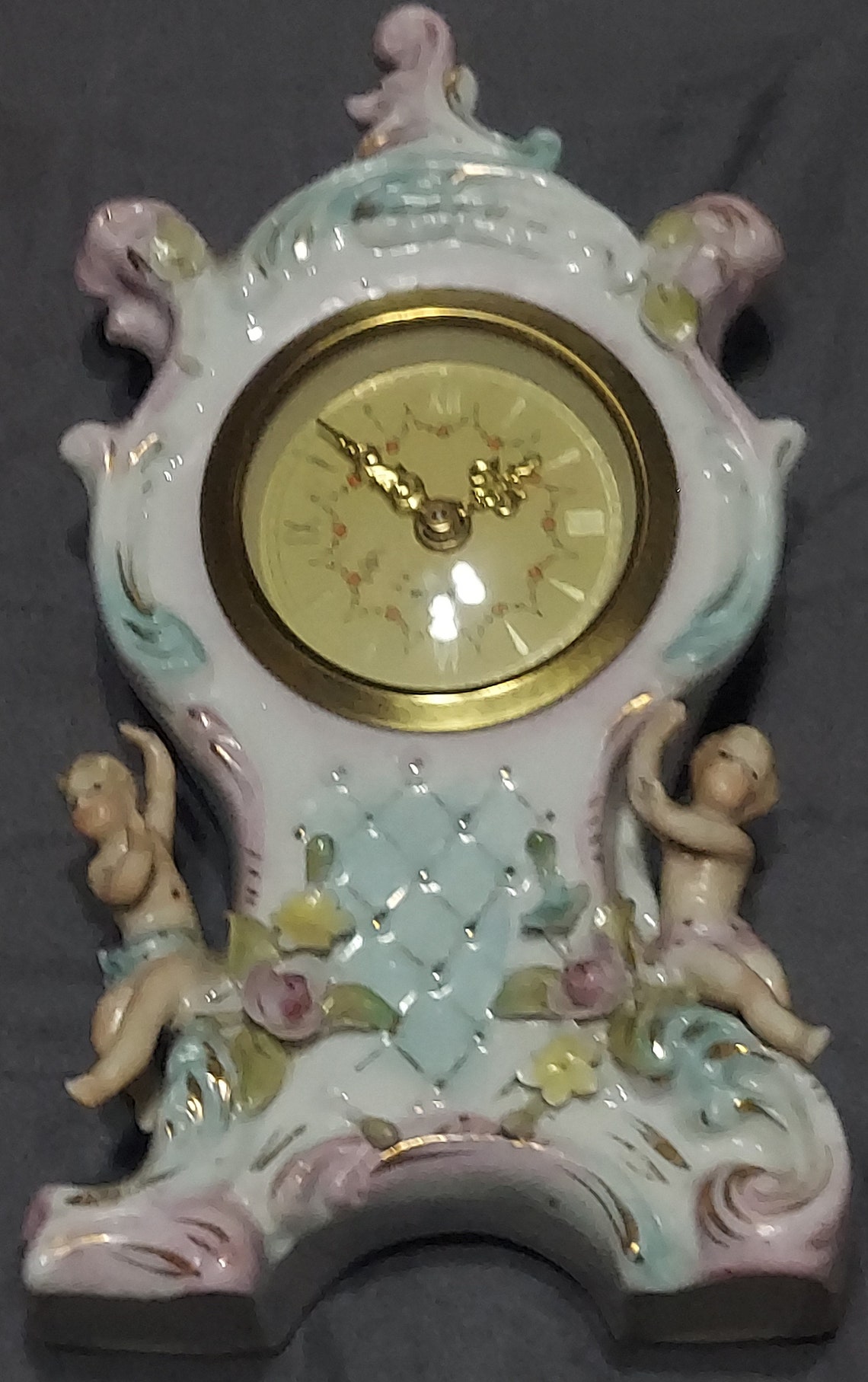 Rare West German Porcelain Mercedes Clock Vintage 1970s Capodimonte ...