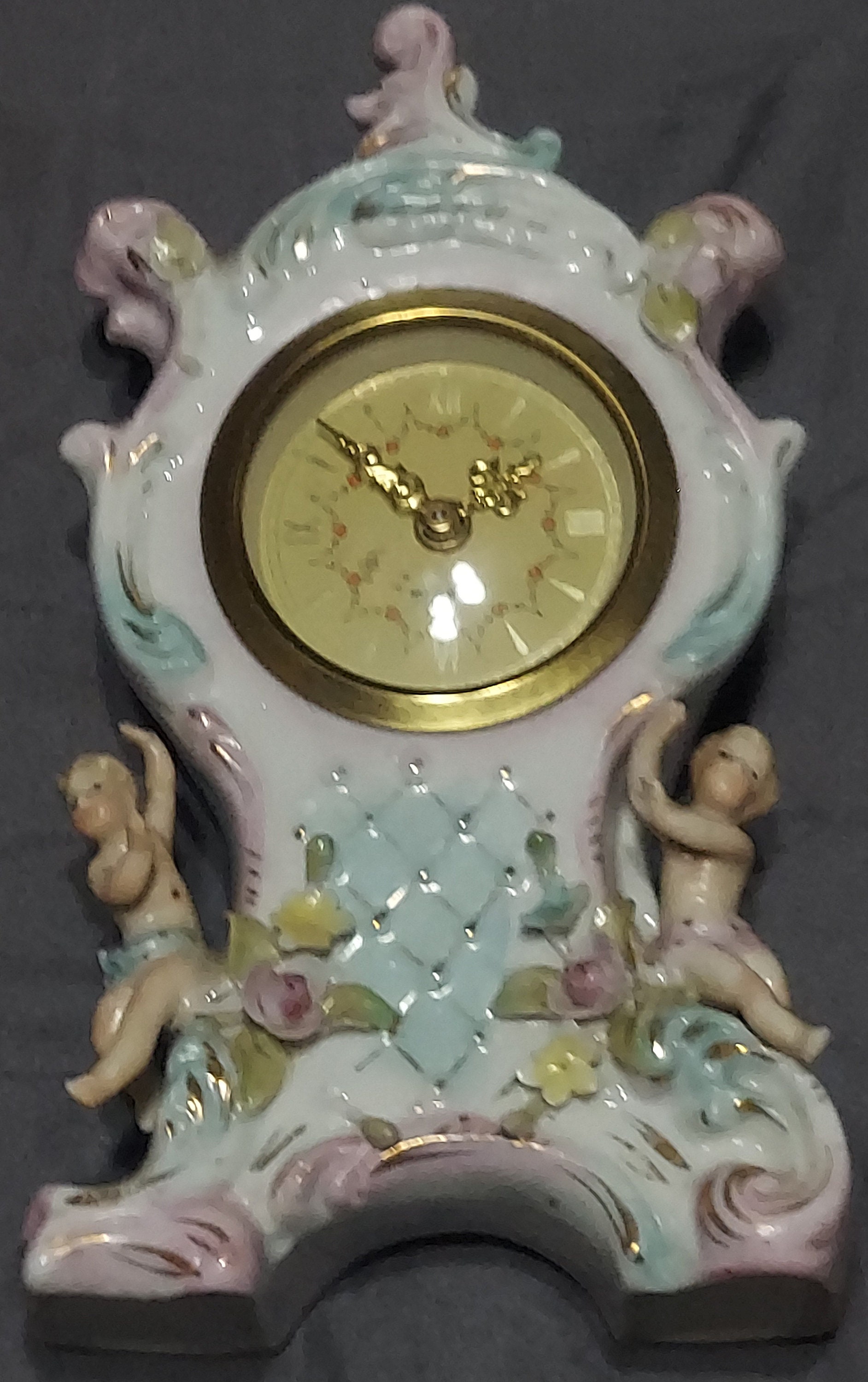 Rare West German Porcelain Mercedes Clock Vintage 1970s Capodimonte ...