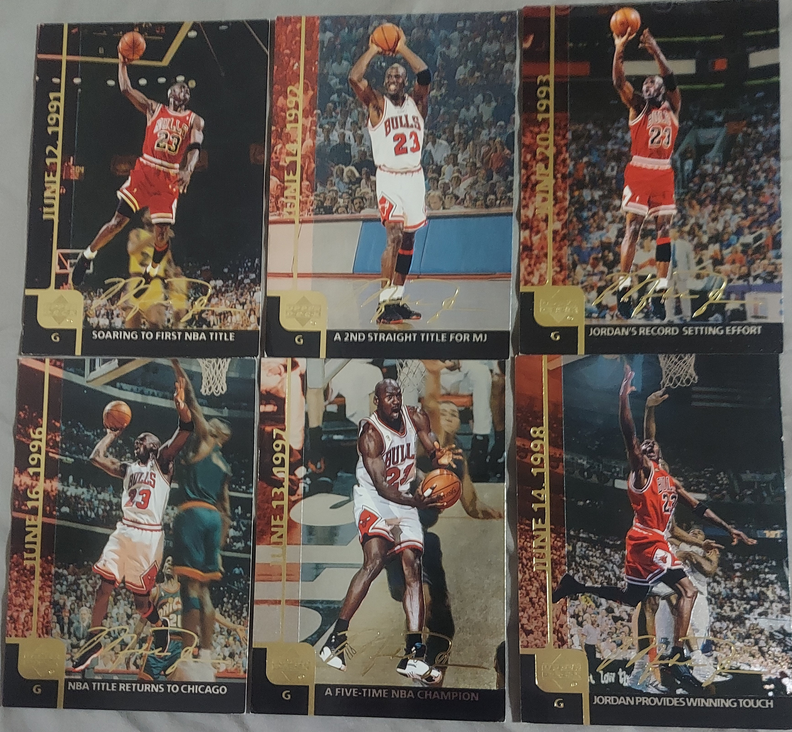 1990s Vintage Michael Jordan Upper Deck Card Lot MJ1 Thru MJ6 Rare ...