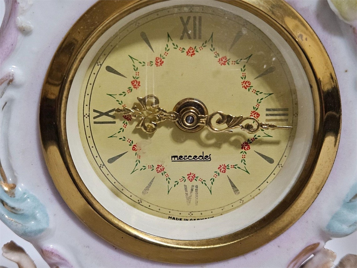 Rare West German Porcelain Mercedes Clock Vintage 1970s Capodimonte ...