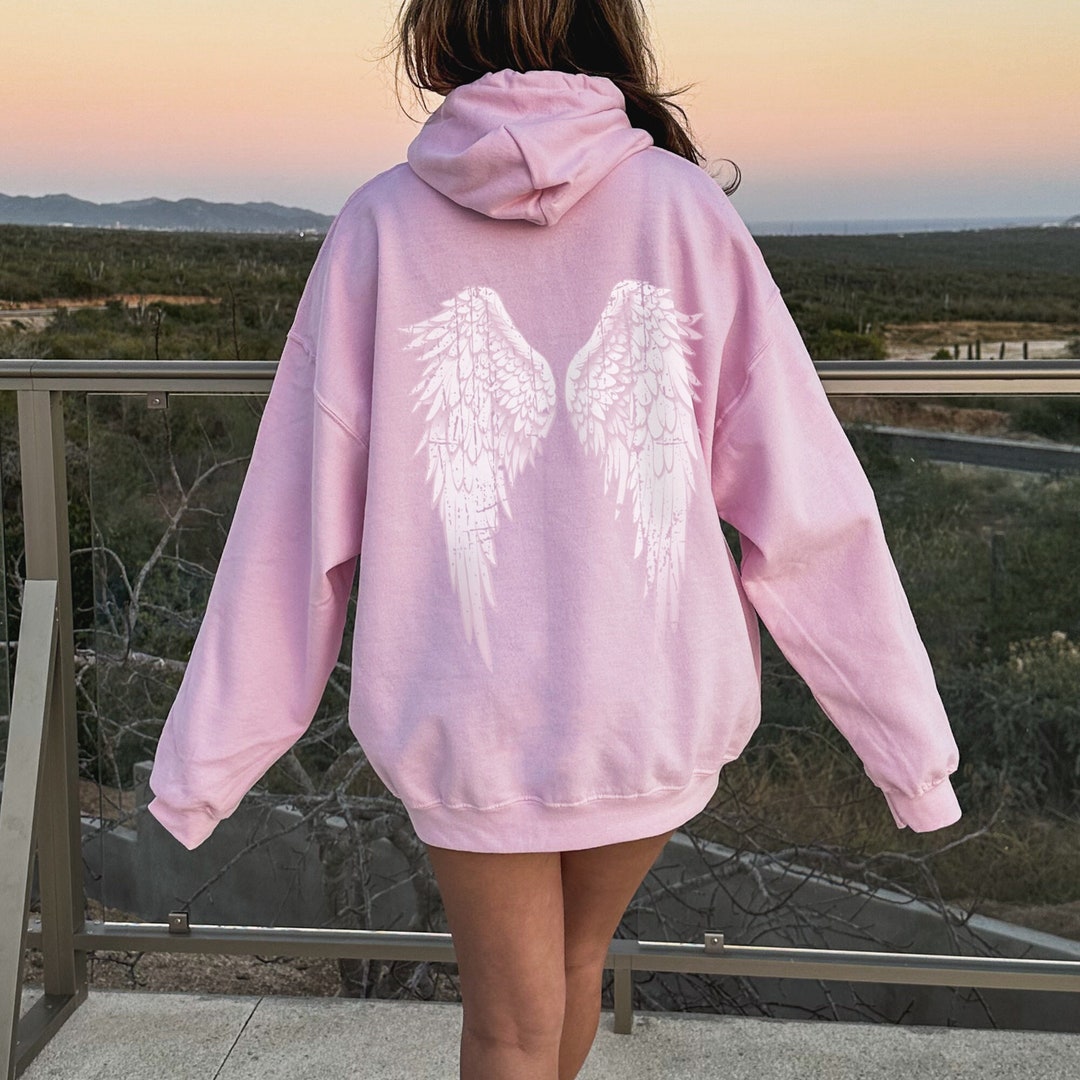 Angel Wings Hoodie, Oversized Aesthetic Wings Sweatshirt, Women, Men ...