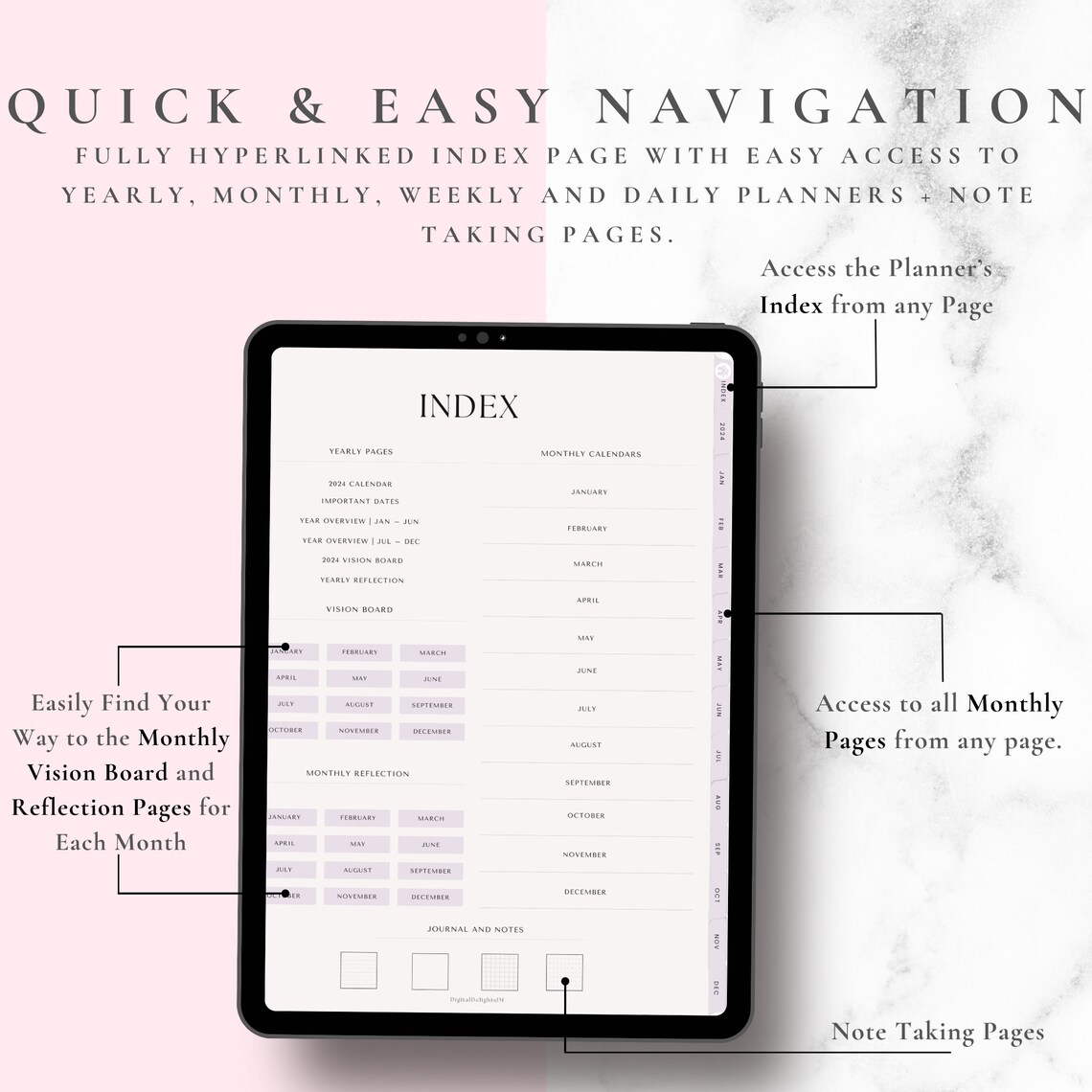 2024 Digital Planner, 2024 Dated Planner, 2024 Portrait Planner ...