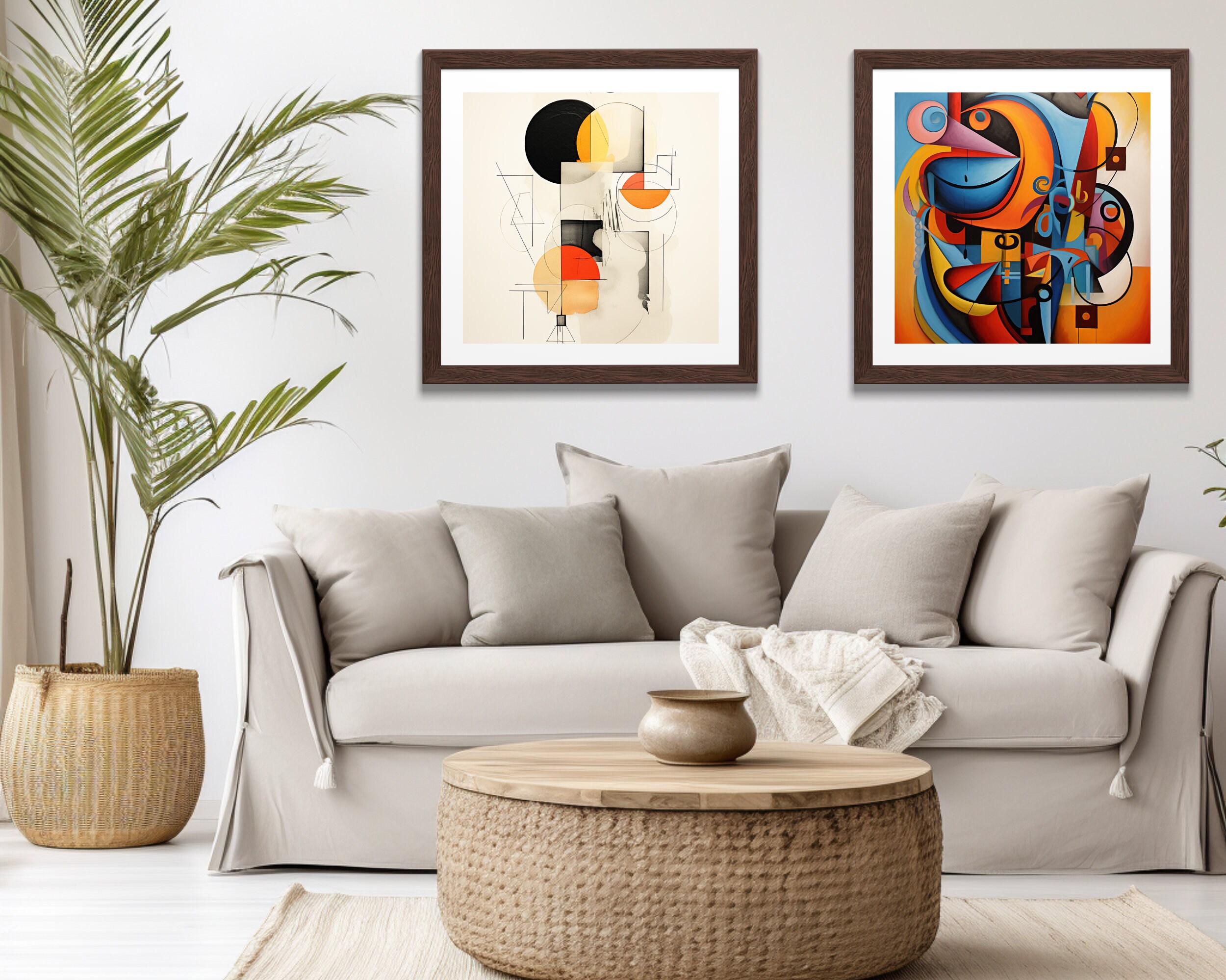 Mid-century Abstract Wall Art Abstract Home Decor Minimalist Abstract ...