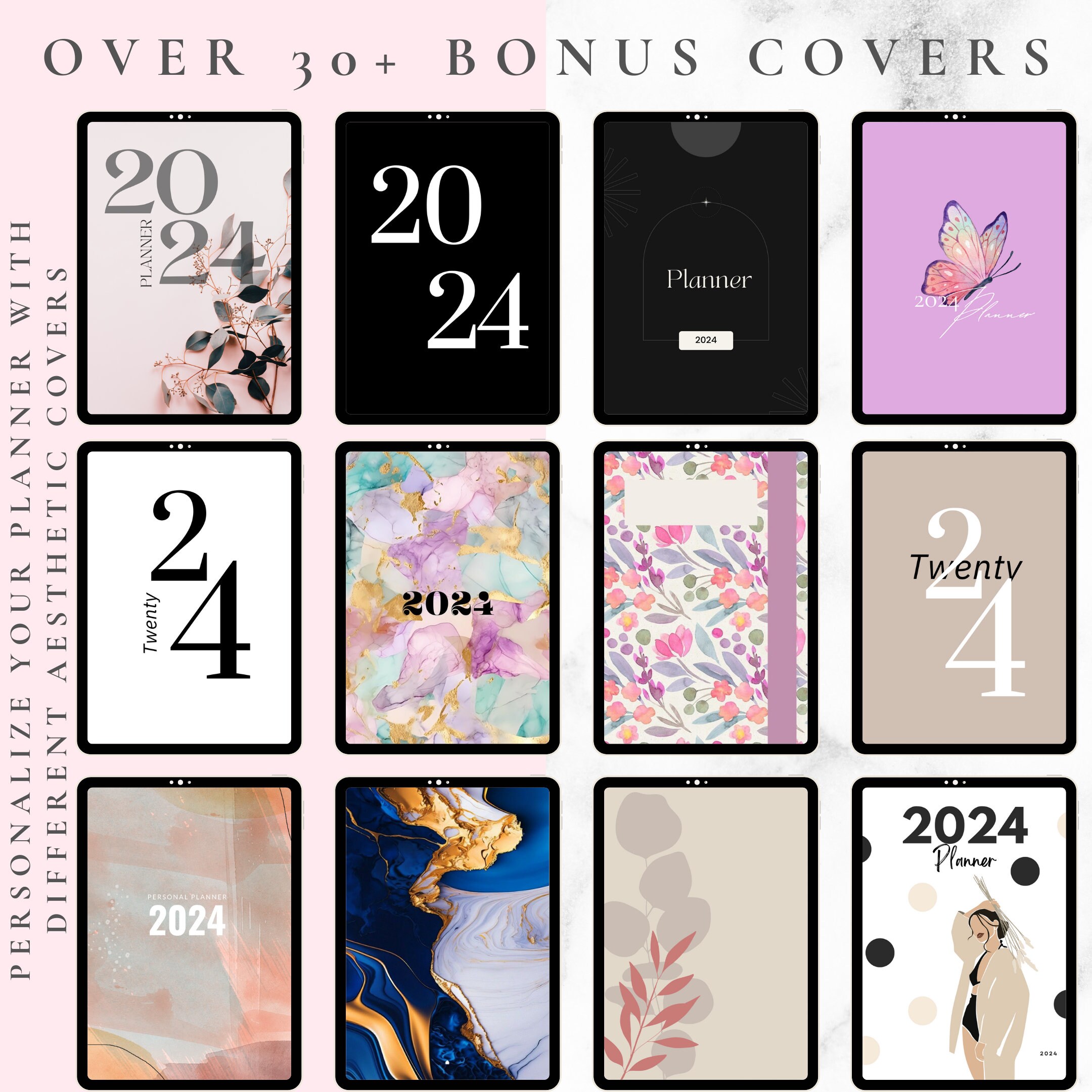 2024 Digital Planner, 2024 Dated Planner, 2024 Portrait Planner ...