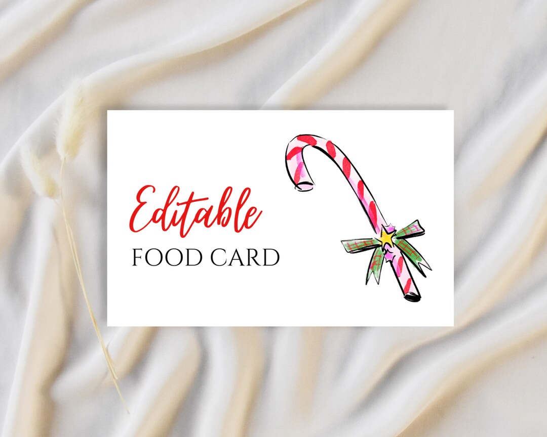 Editable Christmas Buffet Labels, Printable Food Card Template, Holiday ...