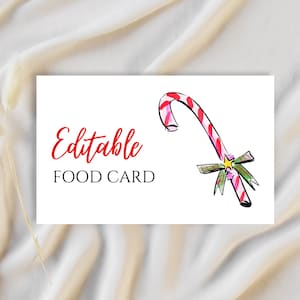 Editable Christmas Buffet Labels, Printable Food Card Template, Holiday ...