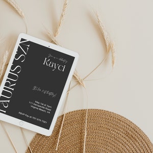 Taurus Season Birthday Invitation, Zodiac Horoscope Editable, Birthday ...