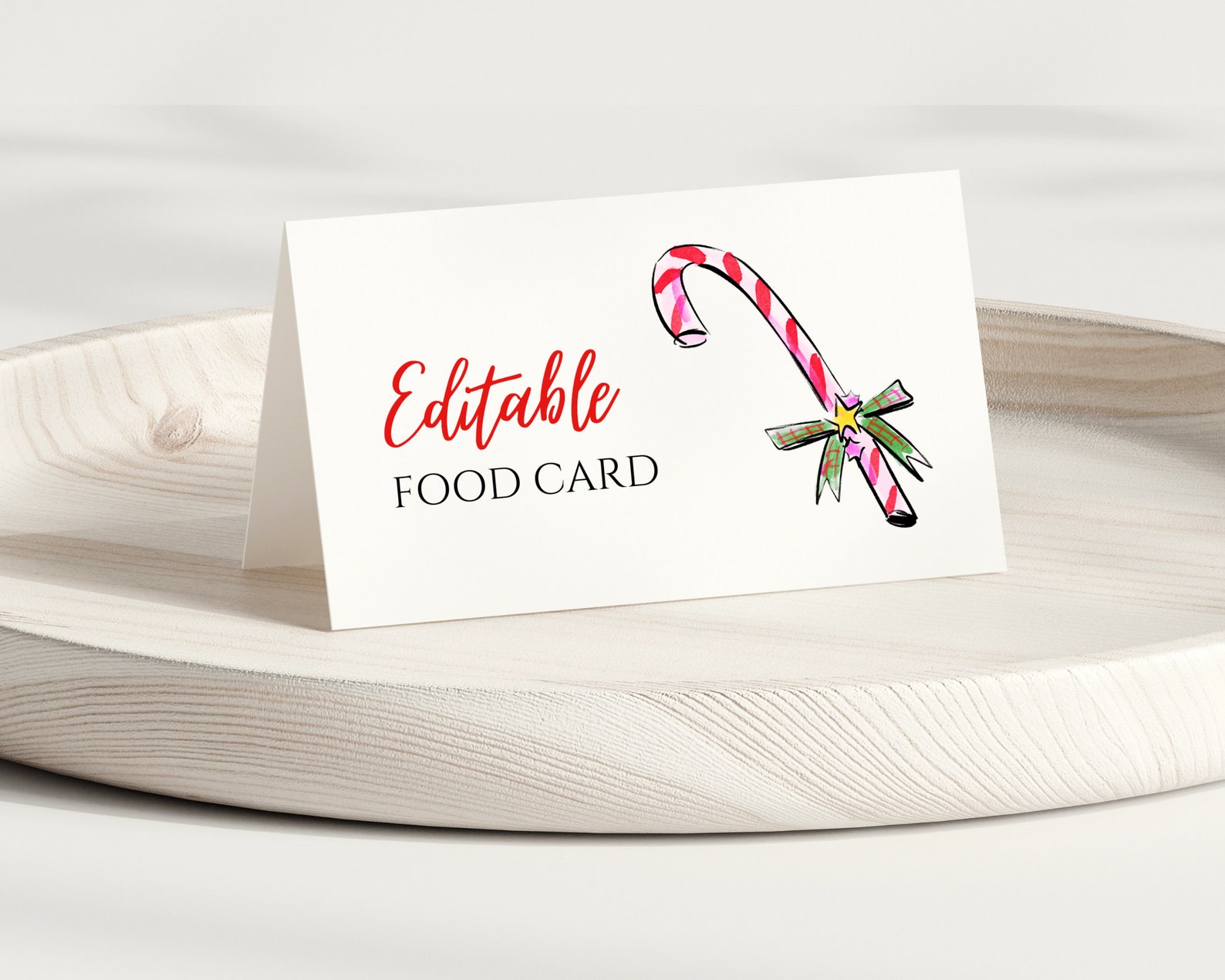 Editable Christmas Buffet Labels, Printable Food Card Template, Holiday ...