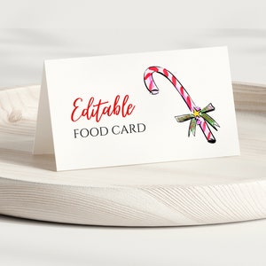 Editable Christmas Buffet Labels, Printable Food Card Template, Holiday ...