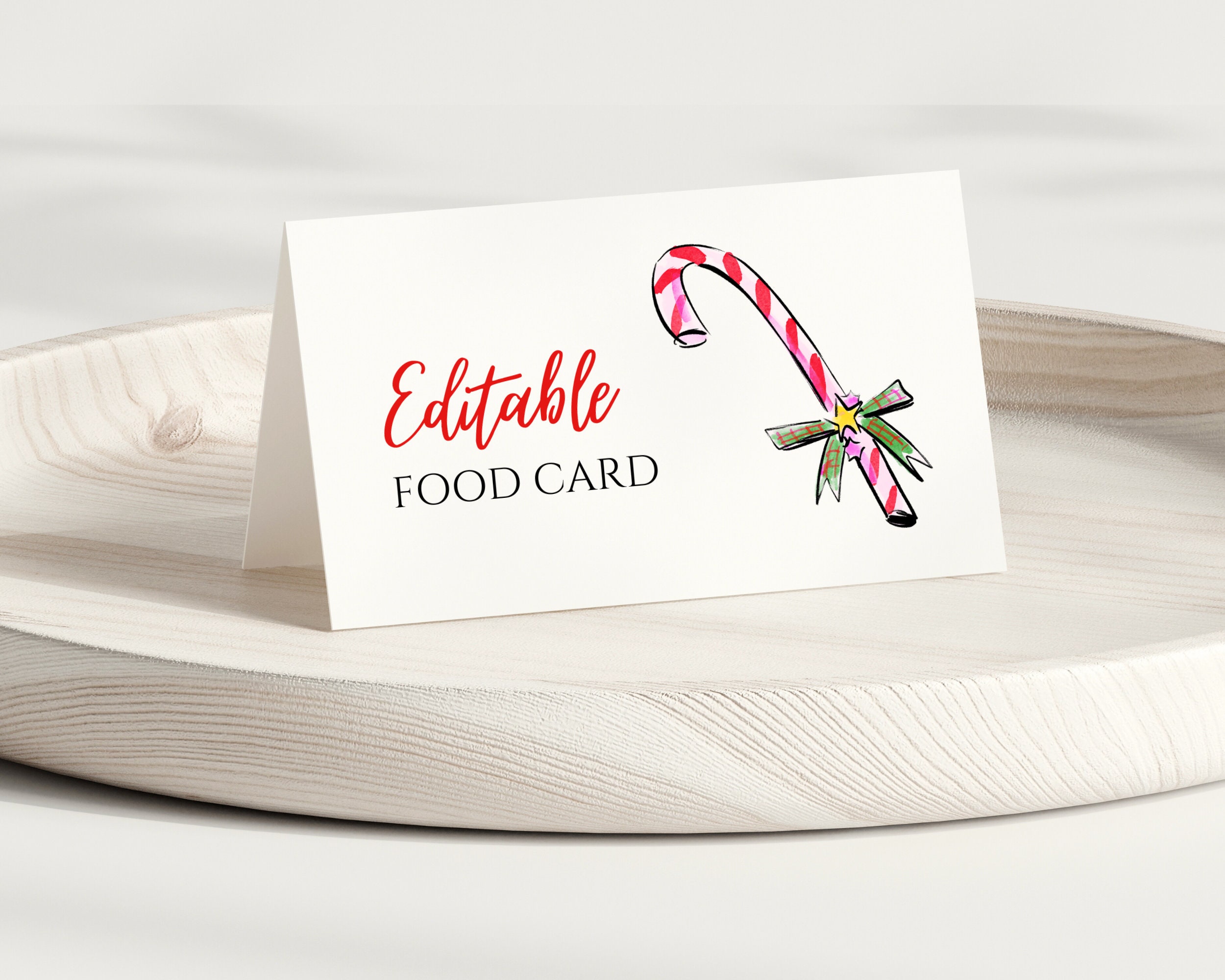 Editable Christmas Buffet Labels, Printable Food Card Template, Holiday ...