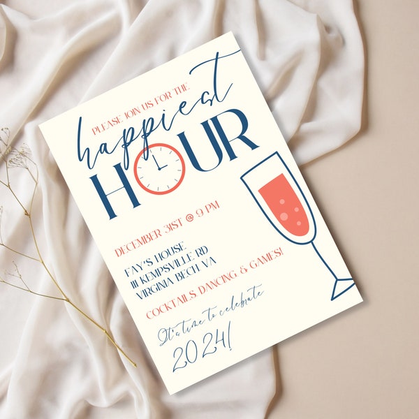 Canva Invite Happy Hour - Etsy