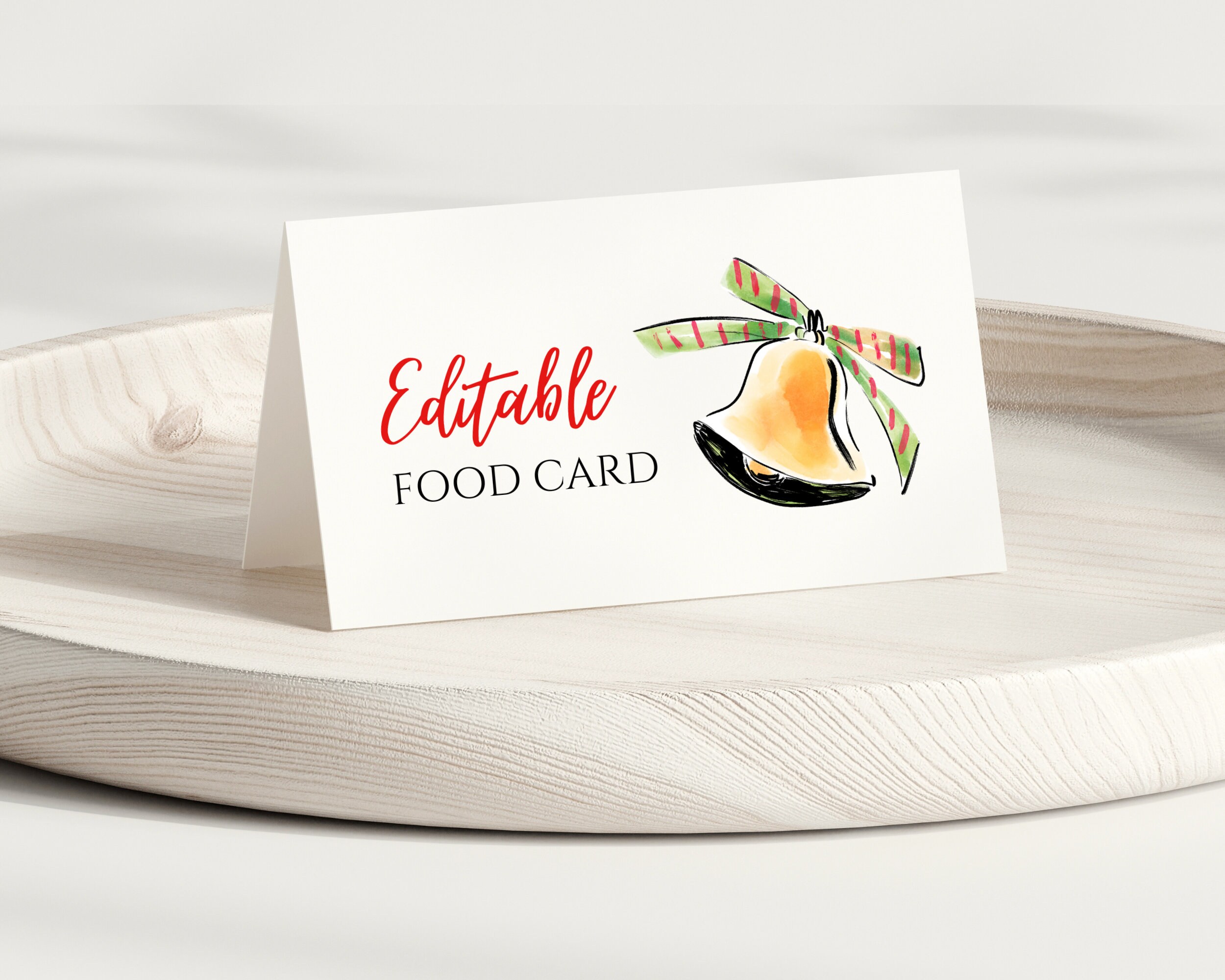 Editable Christmas Buffet Card, Printable Food Label Template, Holiday ...