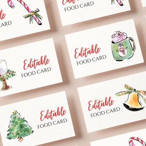 Editable Christmas Buffet Labels, Printable Food Card Template, Holiday ...