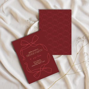 Girly Dinner Party Invitation Template, Editable Friendsgiving Digital ...