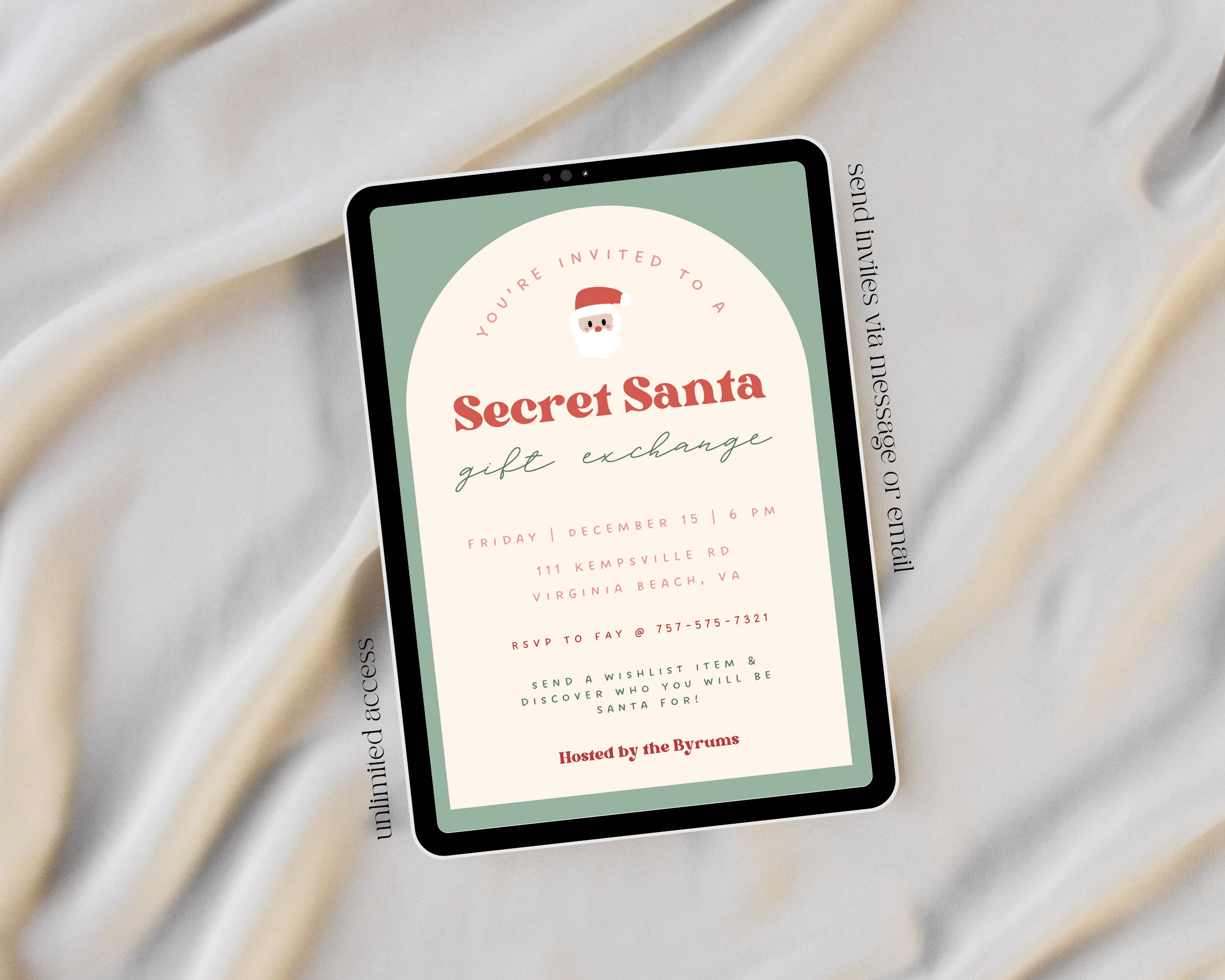 Retro Secret Santa Party Invitation, Christmas Gift Exchange Invite ...