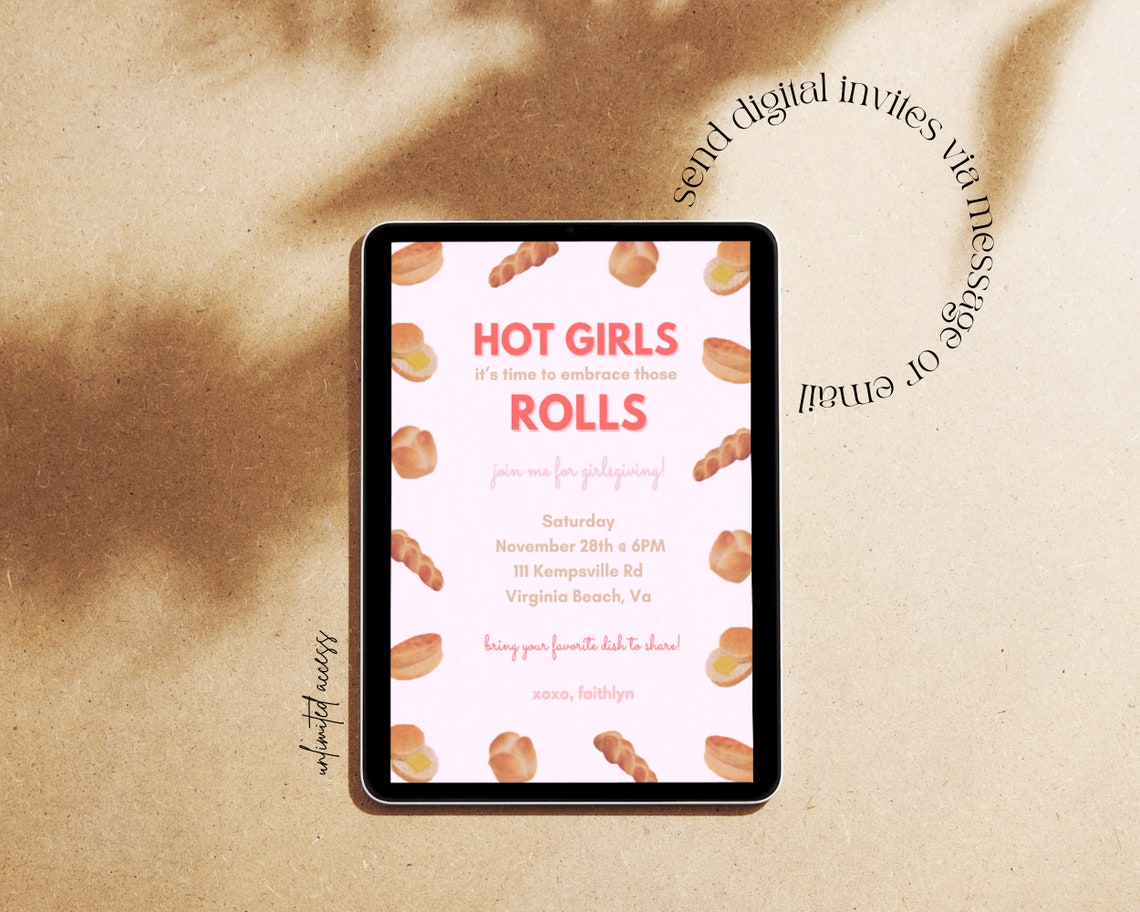 Girly Friendsgiving Invitation, Friendsgiving Feast, Girl Dinner Party ...