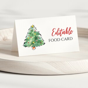 Editable Christmas Food Card Set, Printable Food Label Templates ...