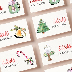 Editable Christmas Buffet Labels, Printable Food Card Template, Holiday ...