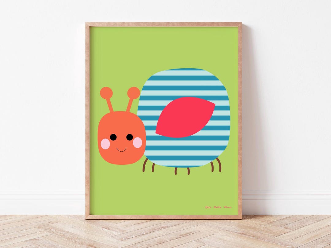 Garden Critters – Green Bug Printable Nursery Art | Kids Wall Decor ...