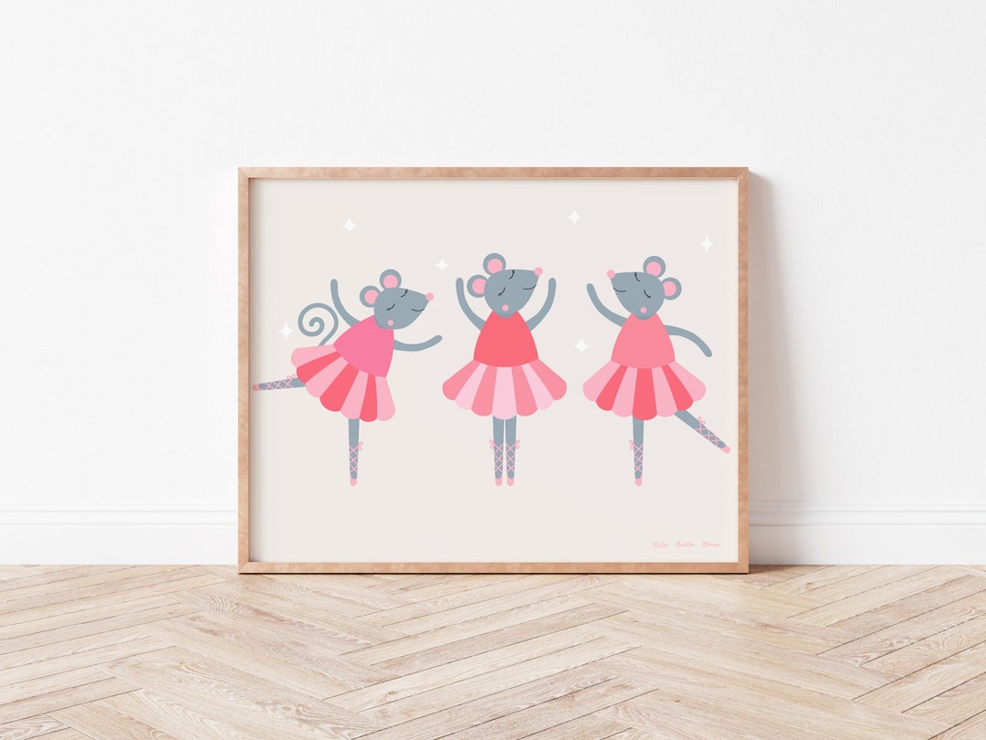 Dancing Mice Nursery Wall Art | Ballet Mouse Printable | Whimsical ...