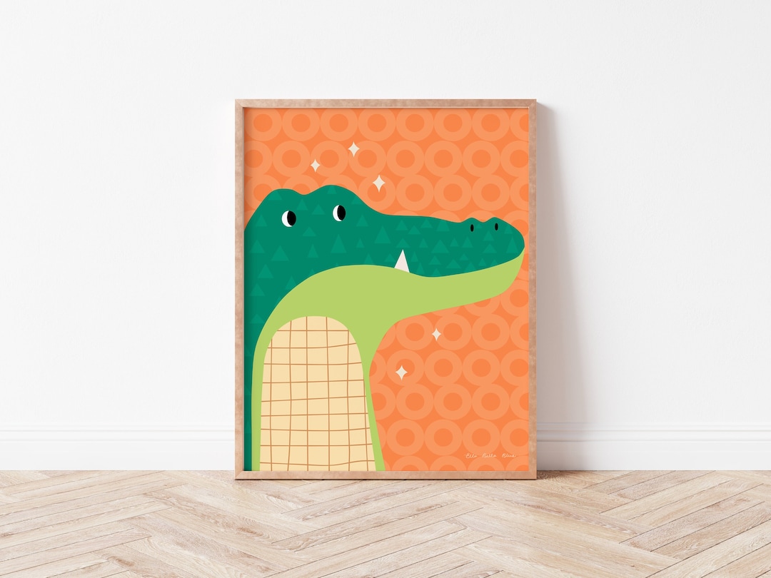 Mr Croc Cute Crocodile Illustration for Children’s Bedroom Decor ...