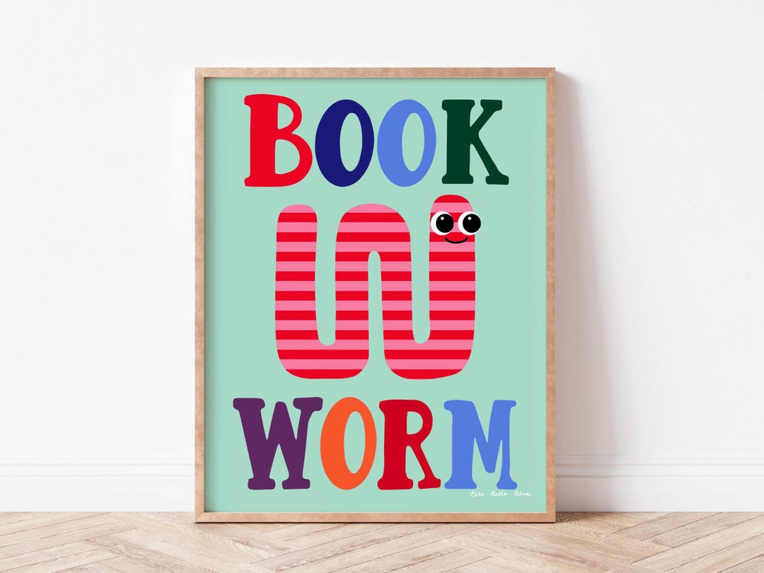 Book Worm Reading Corner Poster • Colourful Printable Wall Art for Kids ...