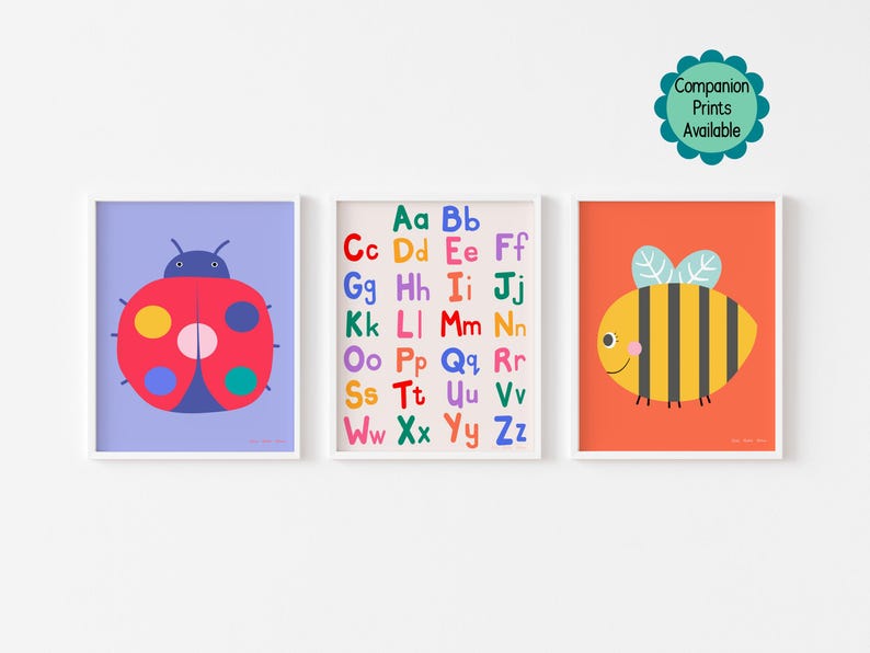 Alfabeto arcoíris imprimible • Póster Montessori ABC • Arte mural para ...