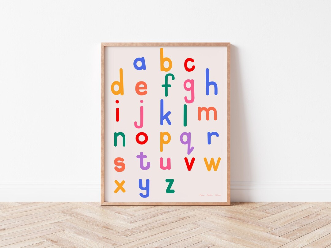 Brightly Coloured Alphabet Nursery Poster (lower Case Letters ...