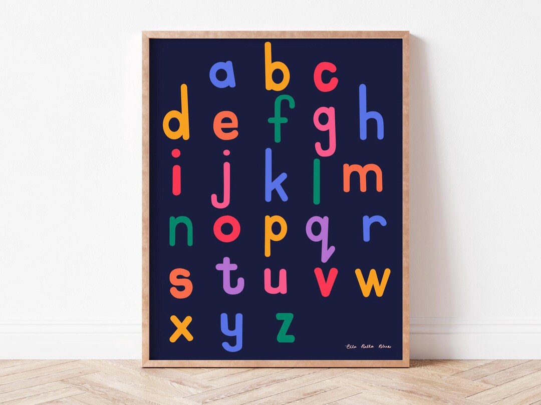 Brightly Coloured Alphabet Nursery Poster (lower Case Letters ...
