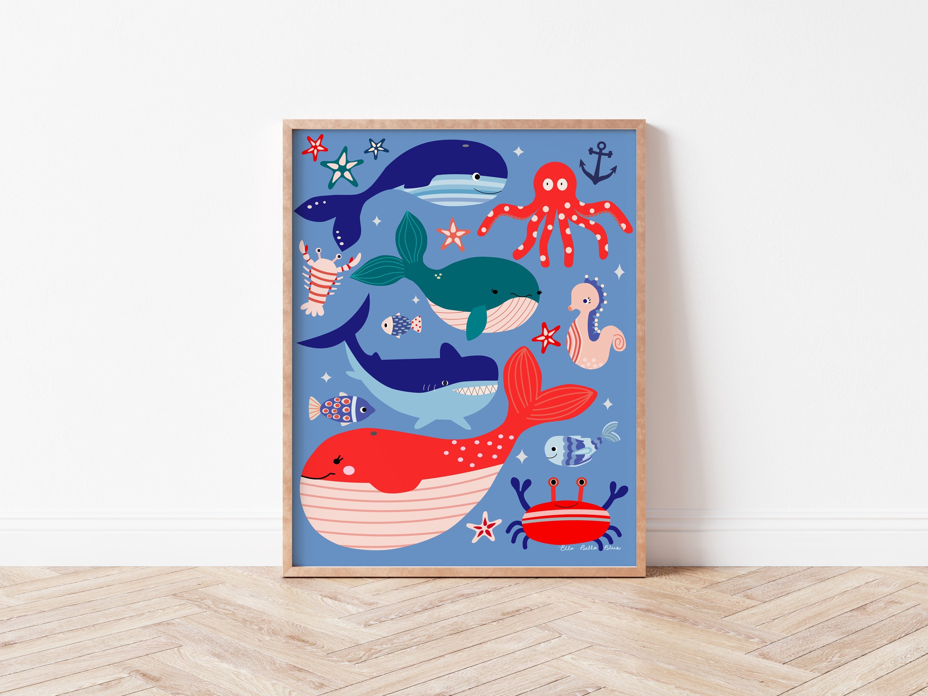 Sea Life Fun Children’s Room Decor Download, Ocean Themed Nursery Wall ...