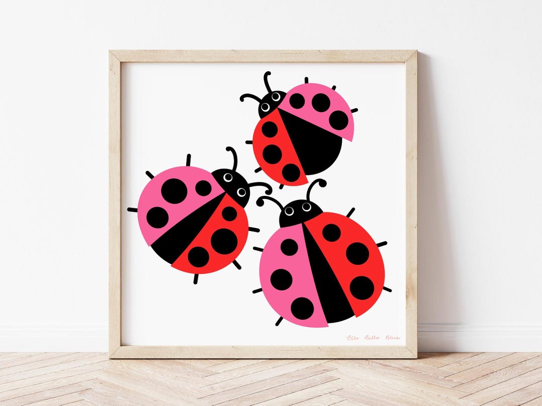 Ladybird Nursery Wall Art · Printable Bug Illustration · Kids Room ...