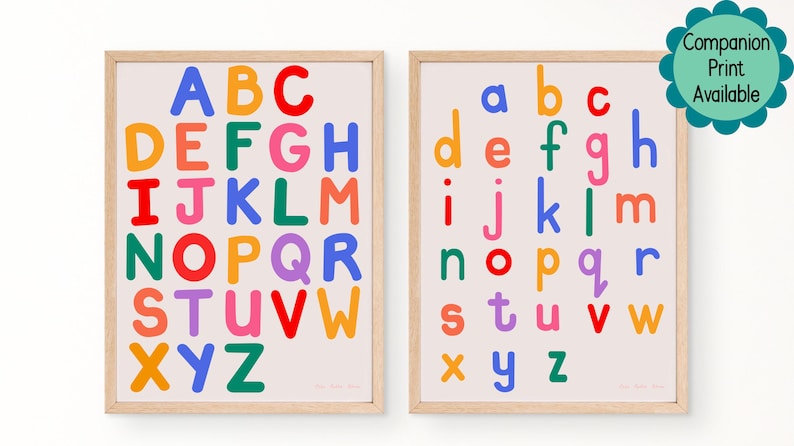Bright Rainbow Alphabet Poster | Montessori ABC Print | Colorful ...