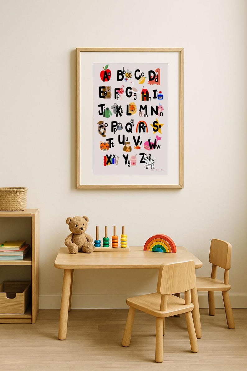 DUTCH Alphabet Printable Poster | ABC Grid Learning Art | Colorful ...