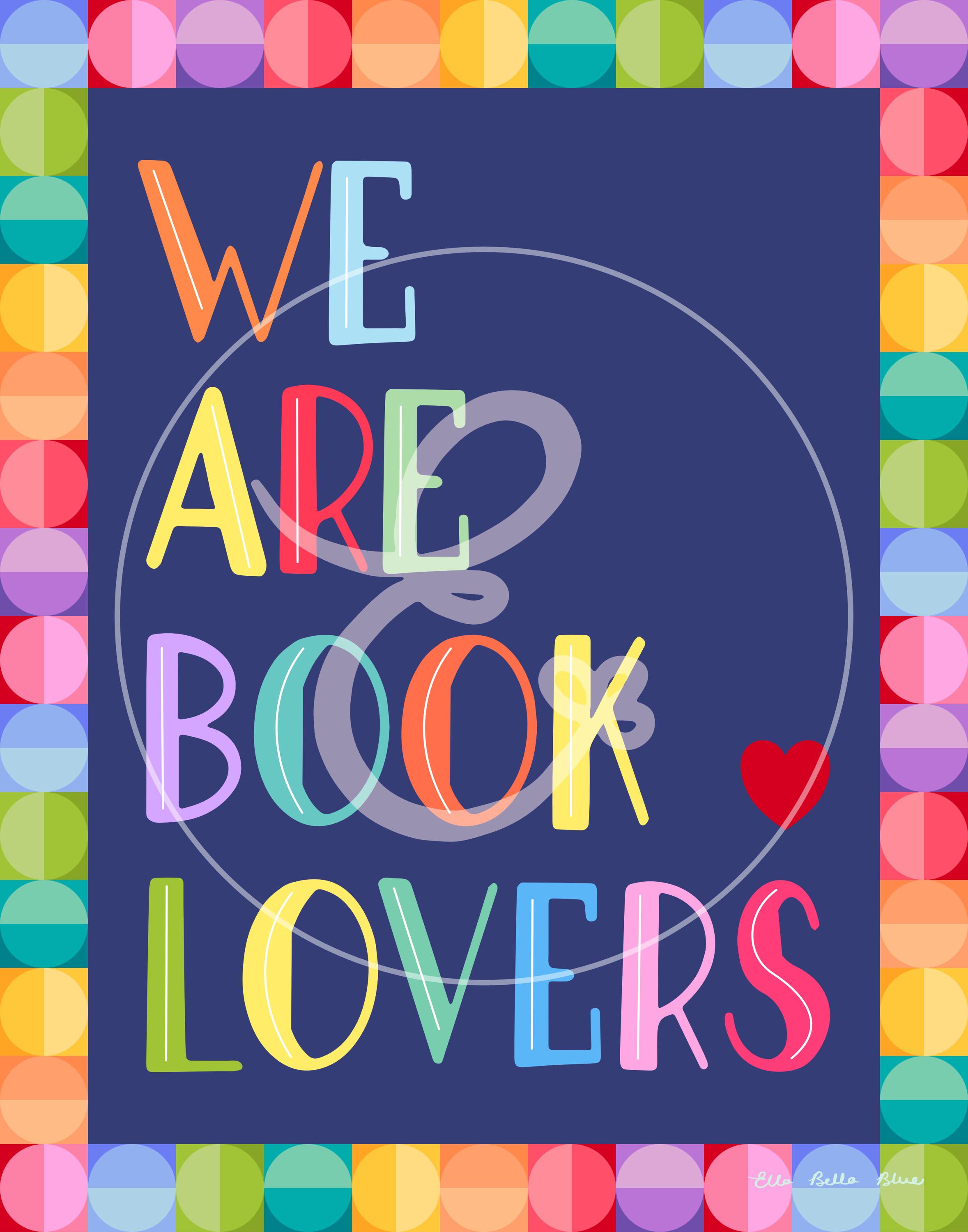 We Are Book Lovers Rainbow Wall Poster Digital Printable for Children’s ...