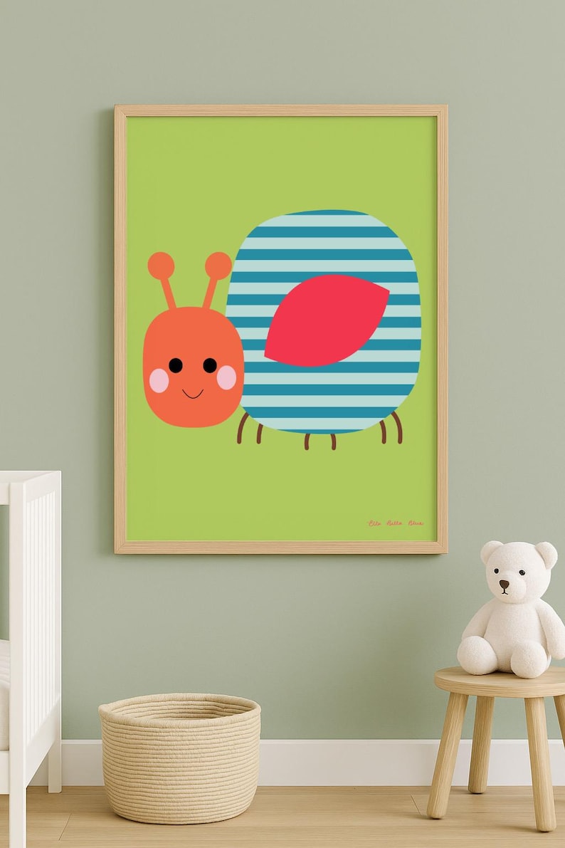 Garden Critters – Green Bug Printable Nursery Art | Kids Wall Decor ...