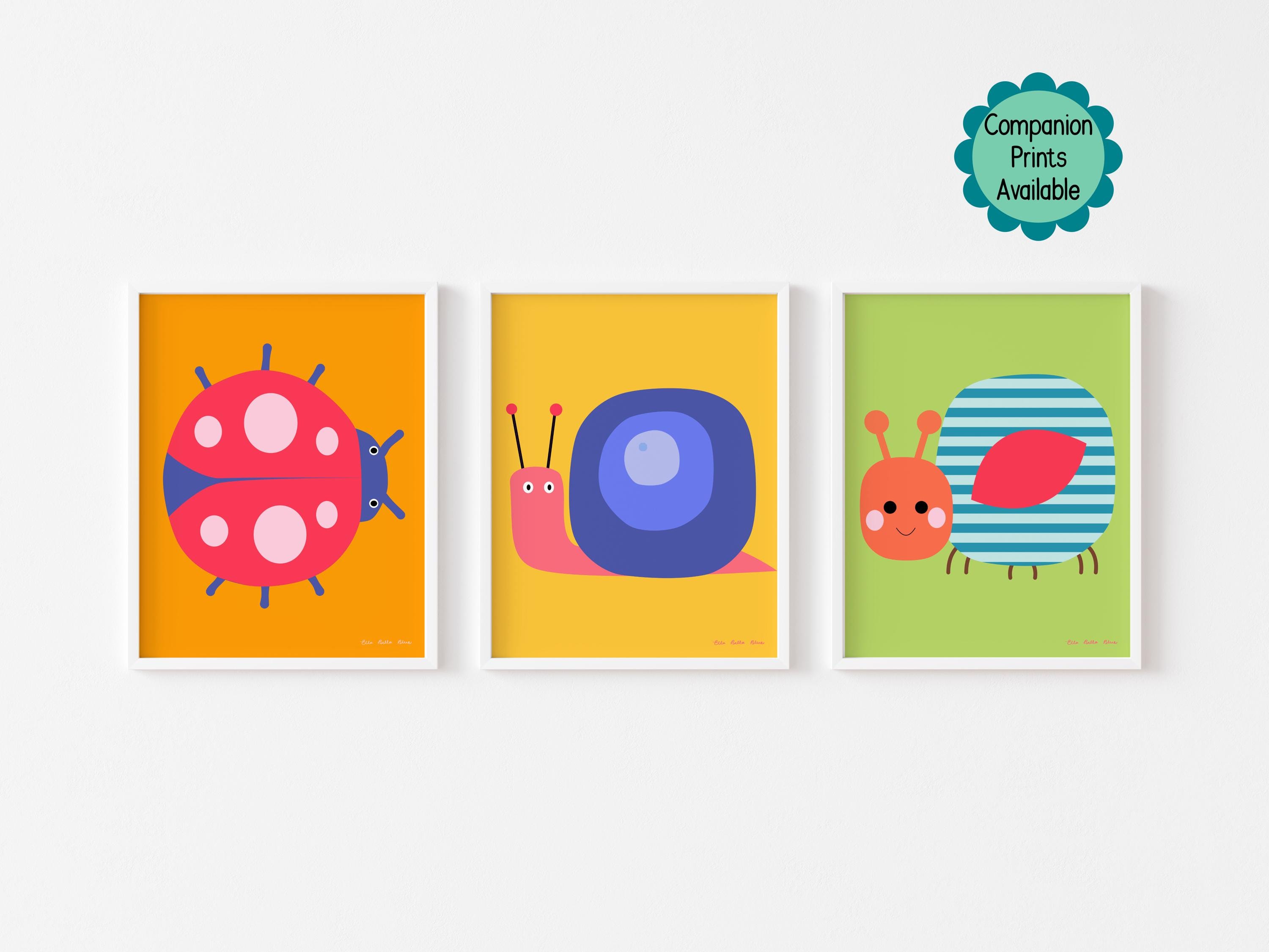 Garden Critters – Green Bug Printable Nursery Art | Kids Wall Decor ...